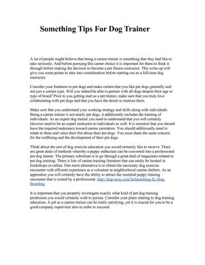 Is Being A Dog Trainer A Good Career