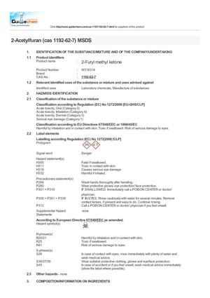 Calaméo - 2-Acetylfuran (cas 1192-62-7) MSDS