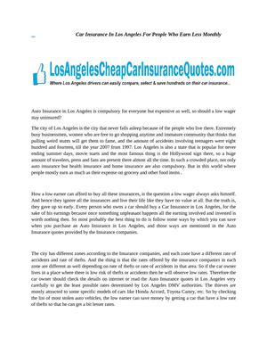 Calaméo - Car Insurance In Los Angeles For People Who Earn Less Monthly
