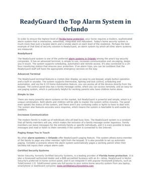 Calaméo - ReadyGuard the Top Alarm System in Orlando