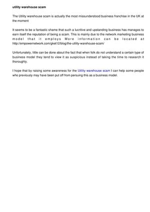 Calaméo - Utility warehouse scam