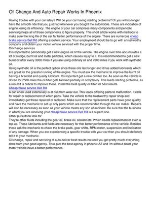 Calaméo - Oil Change And Auto Repair Works In Phoenix