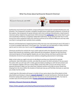 Calaméo - What You Know about Synthacaine Research