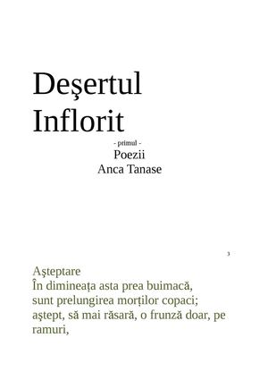 Calaméo - Deşertul Inflorit - primul - Poezii Anca Tanase