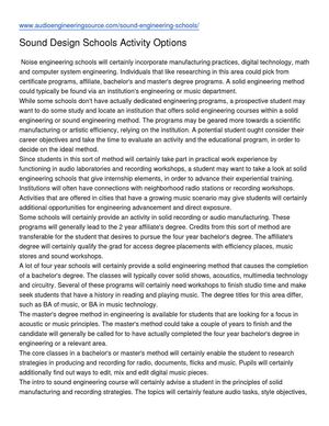 Calaméo - Sound Design Schools Activity Options