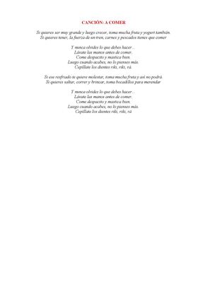 Calaméo - Canción: a comer