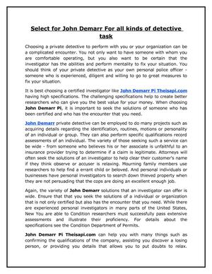 Calaméo - Select for John Demarr For all kinds of detective task