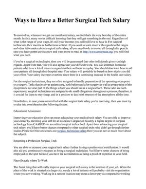 Calaméo - Ways to Have a Better Surgical Tech Salary
