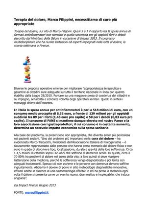 Calaméo - Marco Filippini: Cura del dolore, necessitiamo di cure più ...