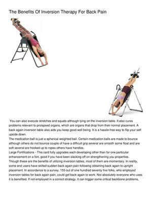 Calaméo - The Benefits Of Inversion Therapy For Back Pain