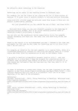 Calaméo - MY REFLECTION ABOUT TECHNOLOGY IN THE CLASSROOM