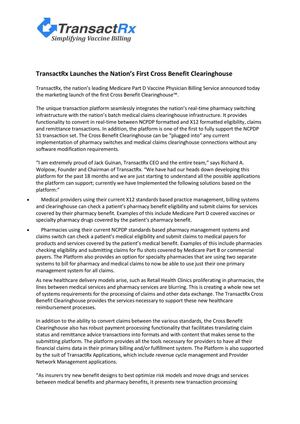 Calaméo - TransactRx Launches the Nation’s First Cross Benefit ...