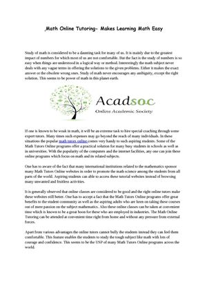 Calaméo - Math Online Tutoring- Makes Learning Math Easy