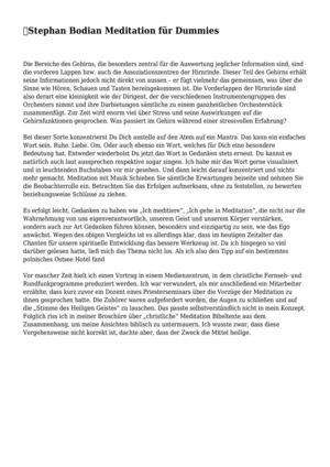 Calaméo - ﻿Stephan Bodian Meditation für Dummies