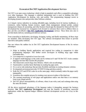 Calaméo - Economical Dot NET Application Development Services