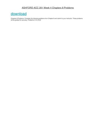 Calaméo - ACC 201 Week 4 Chapters 8 Problems