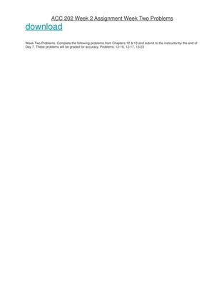 Calaméo - ACC 202 Week 2 Assignment Week Two Problems