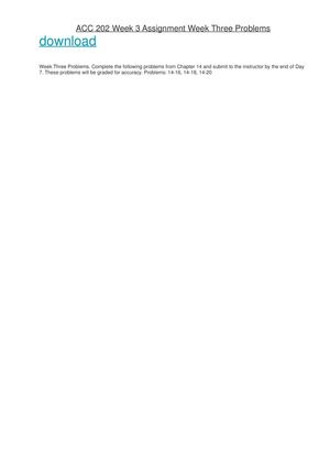 Calaméo - ACC 202 Week 3 Assignment Week Three Problems