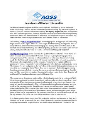 Calaméo - Importance of third party inspection