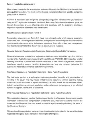 Calaméo - Form S-1 Registration Statements In Going Public Transactions