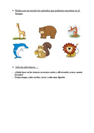 Calaméo - Ficha : El bosque y sus animales