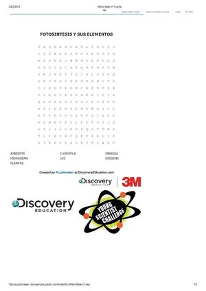 Calaméo - sopa de letras fotosintesis