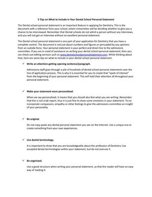 Calaméo - 5 Tips on What to Include in Your Dental School Personal ...