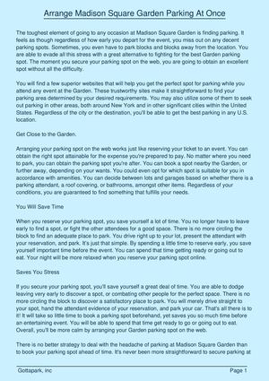 Calaméo - Arrange Madison Square Garden Parking At Once