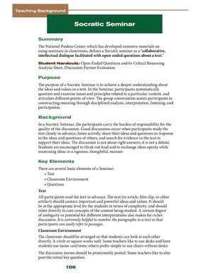 Calaméo - Socratic Seminar: Teacher and Student Guide