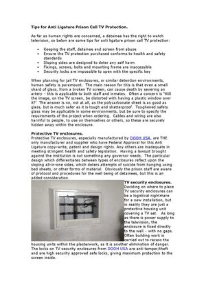 Calaméo - Tips for Anti Ligature Prison Cell TV Protection