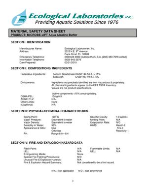 Calaméo - MSDS-AQUA-ALKALINE-BUFFER