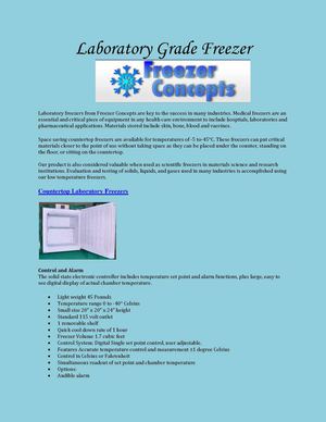 Calaméo - Laboratory Grade Freezer