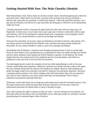 Calaméo - Getting Started With New: The Male Chastity Lifestyle