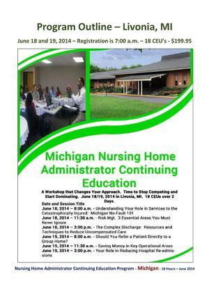 Calaméo - Michigan - Nursing Home Administrator CEU Program