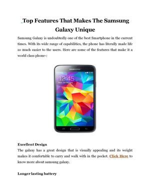 Calaméo - Top Features That Makes The Samsung Galaxy Unique