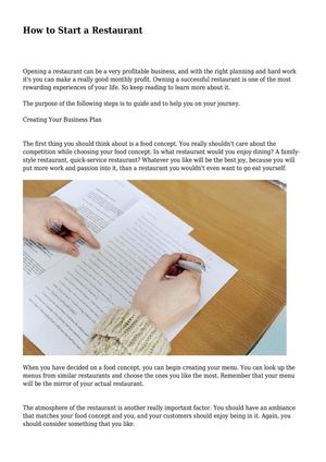 Calaméo - How to Start a Restaurant