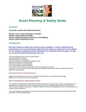 Calaméo - "Backstage" Event Safety Guide.
