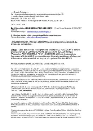 Calaméo - REPONSE adressée le 27 JUILLET 2014 au JOURNALISTE, Monsieur ...