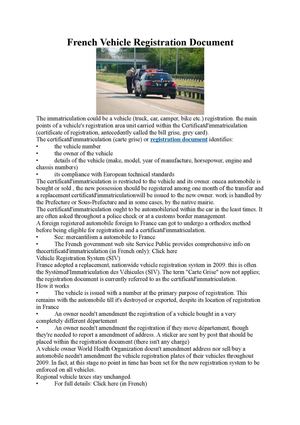 Calaméo - French Vehicle Registration Document