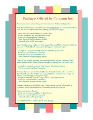 Calaméo - Packages Offered at Coliseum Inn: One of Best hotels in Edmonton