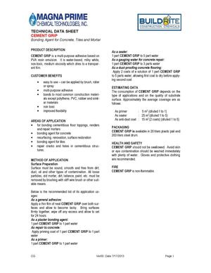 Calaméo - TECHNICAL DATA SHEET CEMENT GRIP