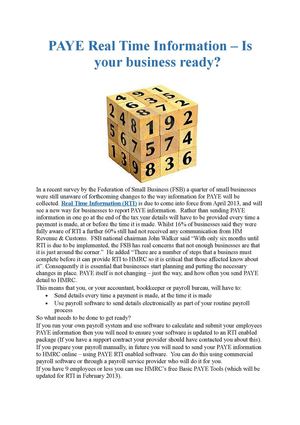 Calaméo - PAYE Real Time Information – Is your business ready?