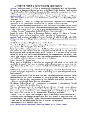 Calaméo - Jonathon Prandi a famous name in modeling