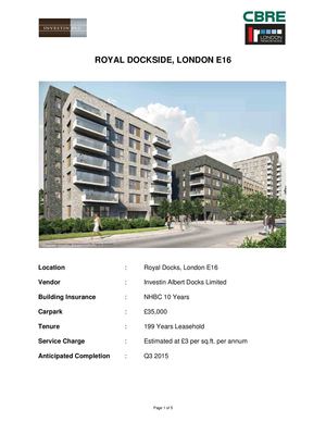 Calaméo - ROYAL DOCKSIDE, LONDON E16 - Fact Sheet