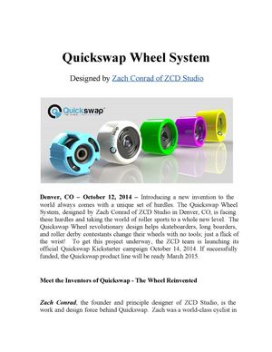 Calaméo - Quickswap Wheel System Designed By Zach Conrad Of Zcd Studio
