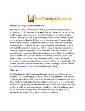 Calaméo - Professional cheap transcription services