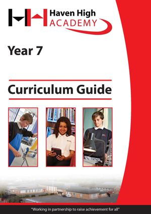 Calaméo - Year 7 Curriculum Guide