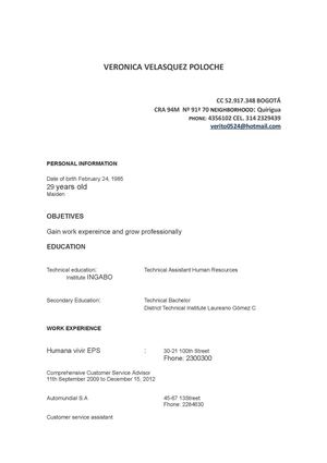 Calaméo - Cv Veronica Velasquez