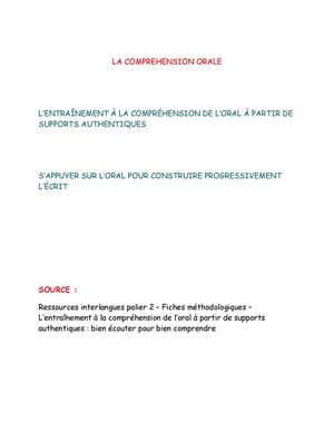 Calaméo - La Comprehension Orale