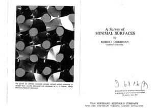 Calaméo - Osserman(a Survey Of Minimal Surfaces)